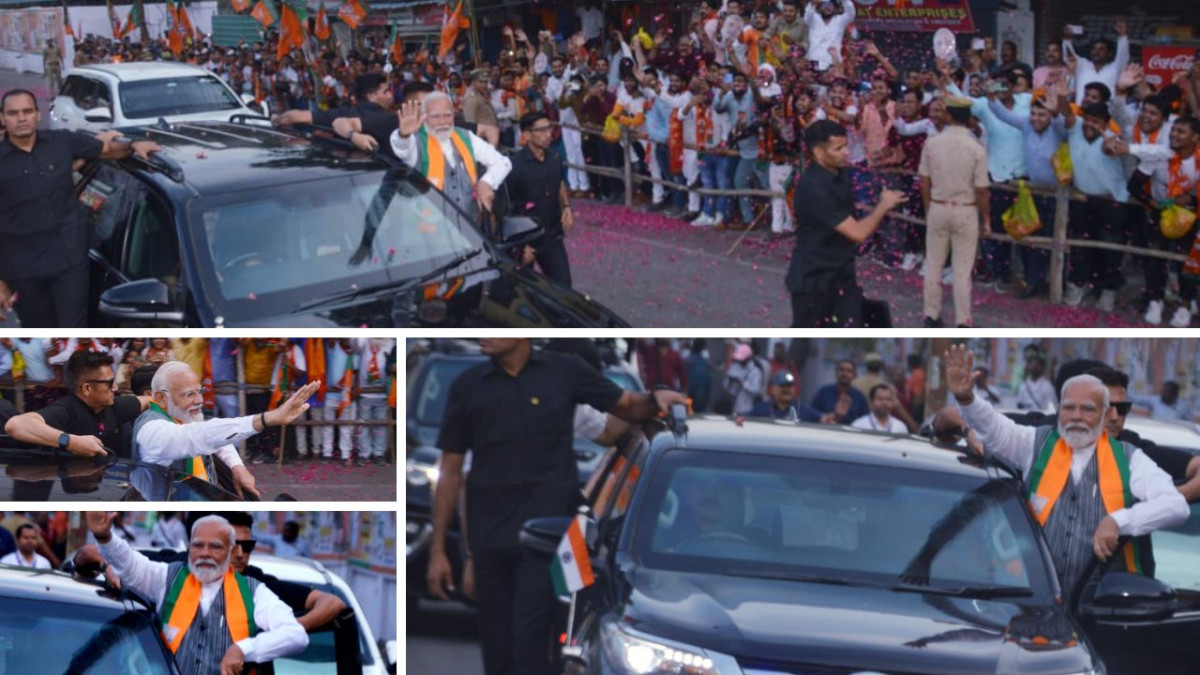 PM Modi Kanpur Road Show: कानपुर में पीएम मोदी का रोड शो...गुमटी से शुरू होकर कालपी रोड में हुआ ...